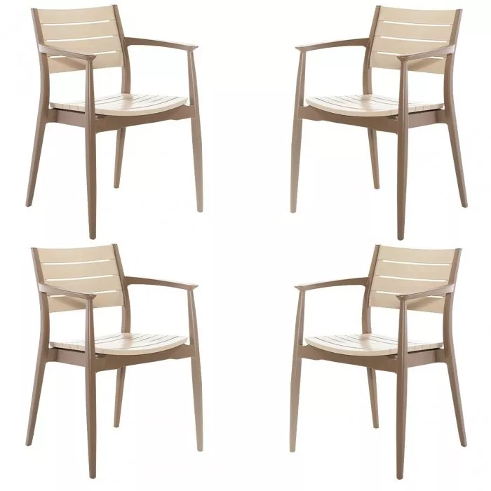 Set 4 scaune dining cafenea Raki Regnum cafea capucino 44x56xh81cm din ...