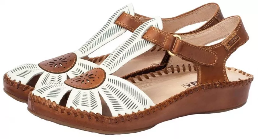 Sandale dama din piele naturala Pikolinos 655-0575-52-21 crem 655-0575 ...