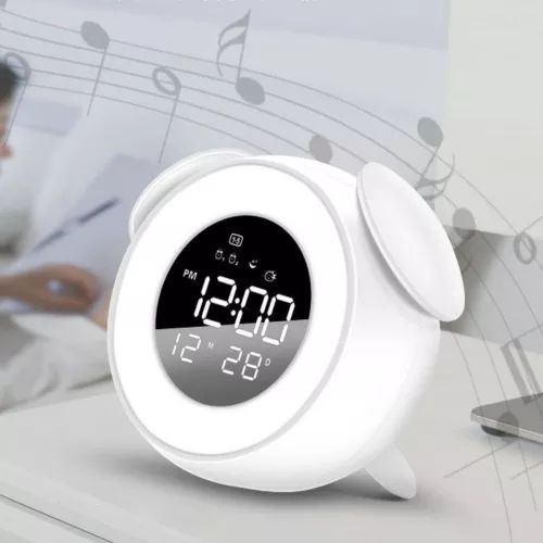 Ceas digital cu alarma de noptiera LED Control tactil USB Alimentrare ...