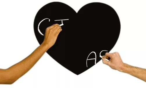 Tabla Scolara sub Forma de Autocolant pentru Scris cu Creta Inima ...