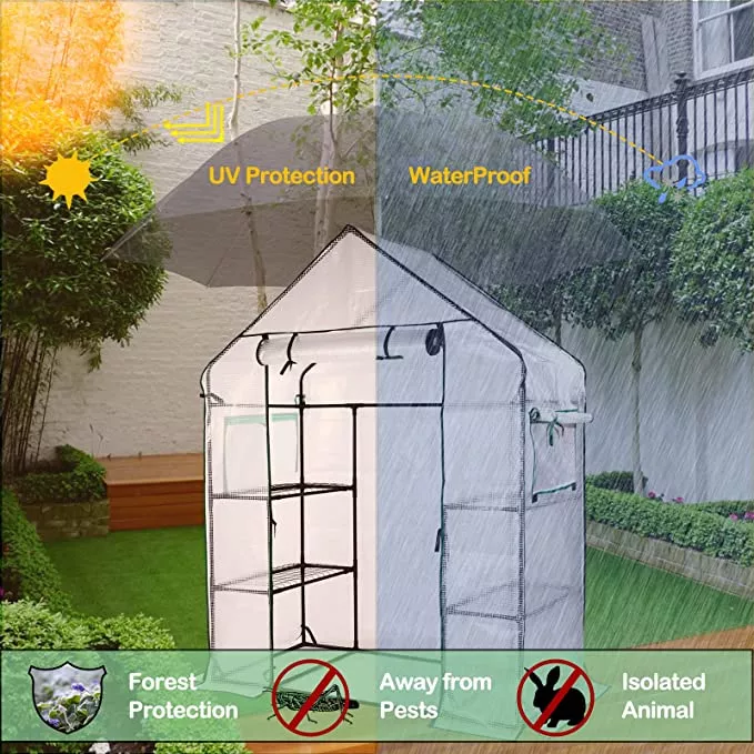 Solar Gradina cu rafturi pentru plante si flori 140 x 73 x 200 cm d2 ...