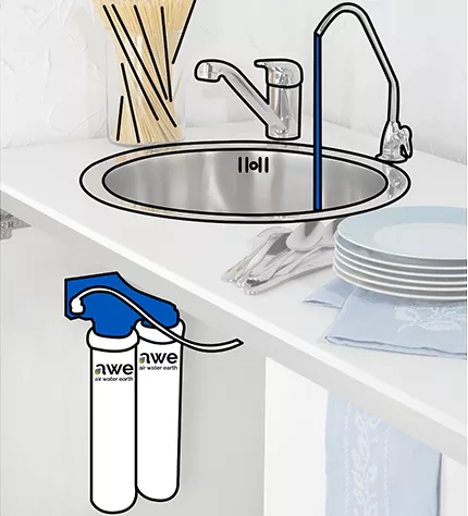 Sistem de filtrare apa AWE 5 in 2 New Line 5 nivele de filtrare 3.8l ...