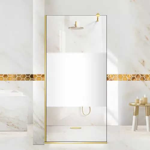 Paravan dus walk-in Aqua Roy Gold model Line incolor 110x195 cm sticla ...