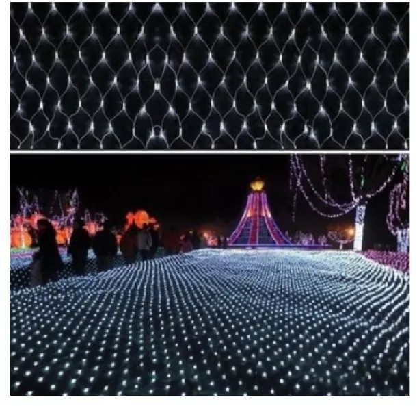 Plasa lumini 6x4 M interior/exterior 640 Led-uri lumina alb rece 8 ...