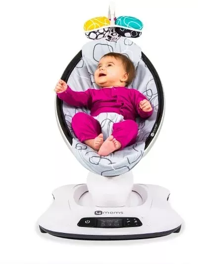 Fotoliu Balansoar Bebelusi 4MOMS MamaRoo 4.0 Plush Silver 00009017 - cel.ro