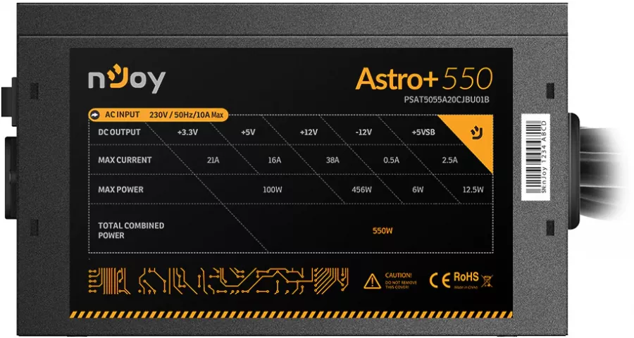 Sursa nJoy Astro+ 550 80 PLUS® Bronze 550W DC to DC PSAT5055A20CJBU01B