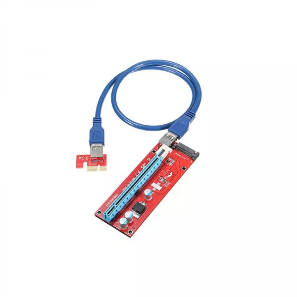 Kit grafic riser card VER007S pentru minat cu placa PCI-E 164P 1x si ...
