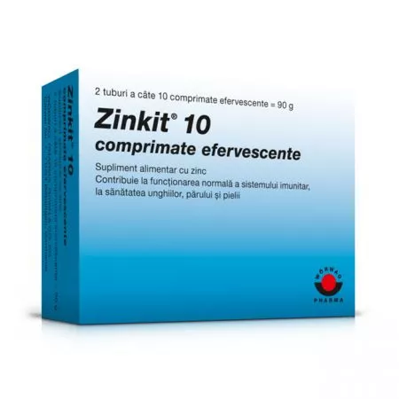 Worwag Zinkit 10mg zinc 20 comprimate efervescente 4030674008282 - cel.ro