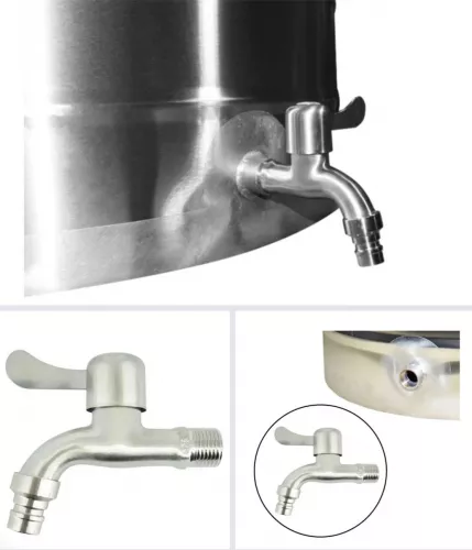 Butoi inox alimentar 350 litri cu dop filet si canea inox B350 - cel.ro