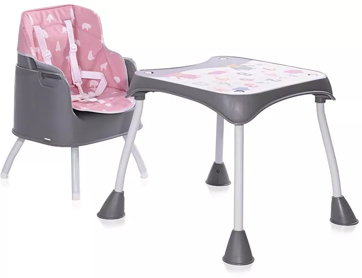 Scaun de masa inalt pentru copii Trick convertibil 3in1 Pink Bears ...
