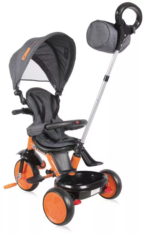 Tricicleta pentru copii Lucky Crew multifunctionala Black and Orange ...