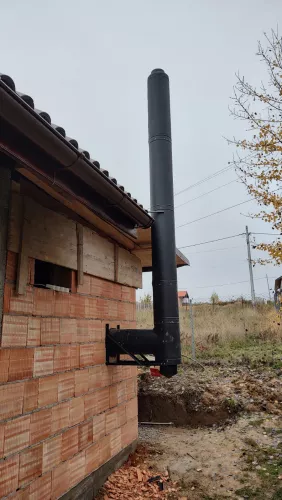 Cos de fum inox izolat interior 120 exterior colorat 220 6.5ml 12022071 ...