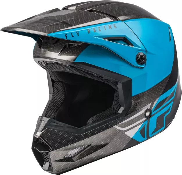 Casca cross/enduro Fly Racing Kinetic Straight Edge Ece negru/albastru ...