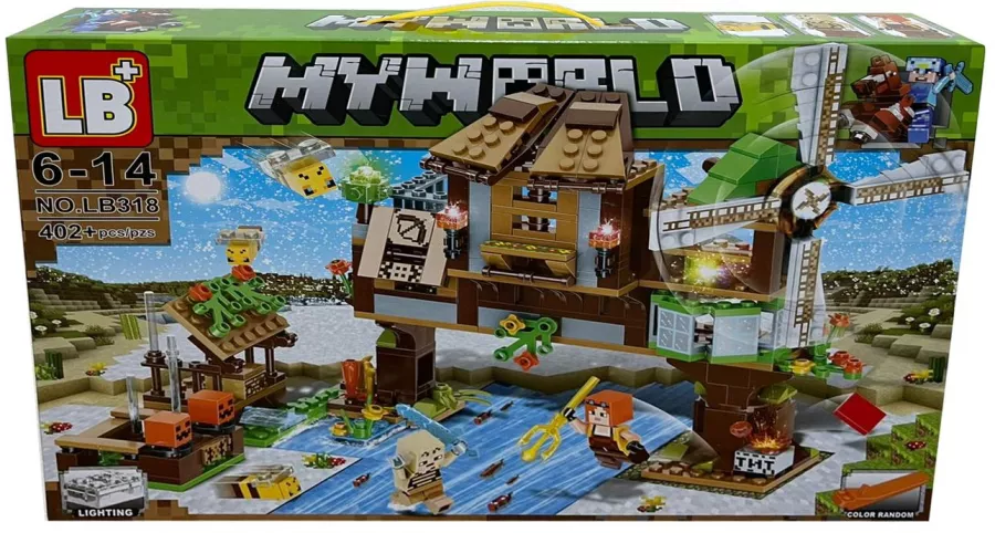Set de constructie Minecraft Moara mobila cu efecte luminoase 402 piese ...