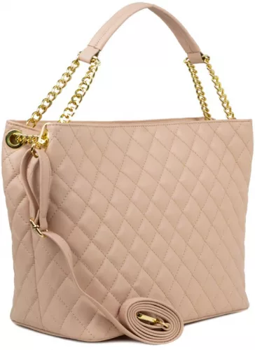 Geanta dama din piele naturala matlasata roz pal FP111RP FP111RP - cel.ro