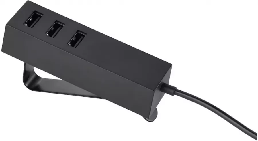 Hub pentru incarcare deviceuri cu 3 porturi USB si cu clema de prindere ...