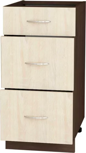 Corp inferior de bucatarie cu 3 sertare Sani Modest 40x48x82 cm Wenge ...