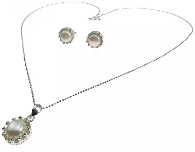 Set argint model coroana cu perle de cultura albe 3kiz_949755509 - cel.ro