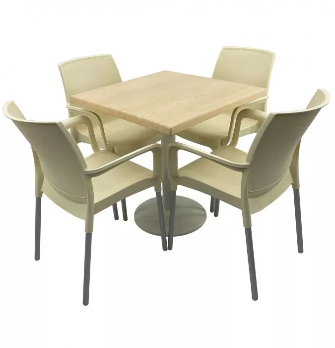 Set bistro de exterior masa patrata 80x80cm Raki Maple blat werzali si ...