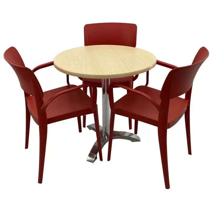 Set mobila de terasa restaurant Raki Maple masa rotunda 70cm cu blat ...