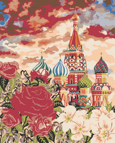 Set pictura pe numere Biserica 1389 panza bumbac pe rama lemn 80x100 cm ...