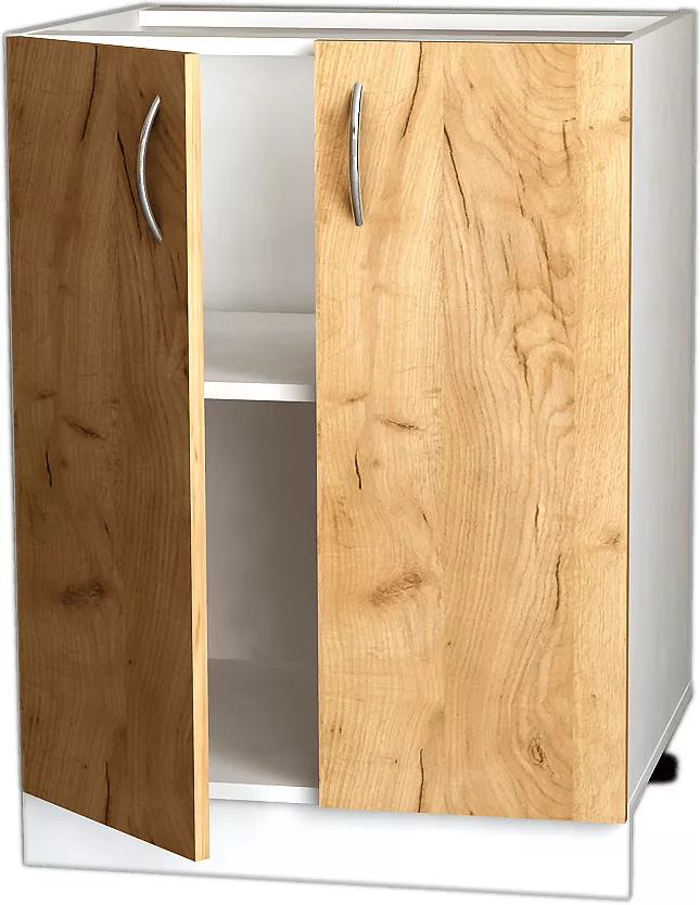 Corp inferior de bucatarie Sani Modest H-60x48x82 cm Alb si Stejar ...