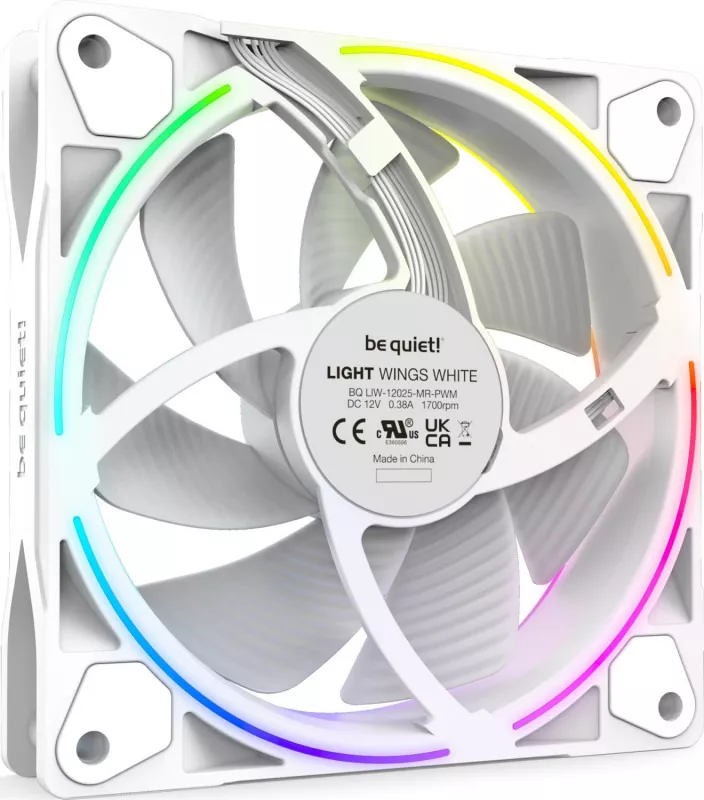 Ventilator / radiator be quiet! LIGHT WINGS White RGB 120mm PWM Three ...