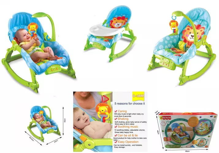 Balansoar pentru copii cu vibratii si scaun de masa Lion