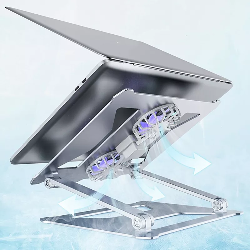 Stand laptop aluminiu MTP cooler dublu pliabil unghi inclinare reglabil ...