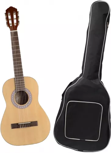 Chitara clasica IdeallStore® 95 cm lemn Clasic natur husa inclusa - cel.ro