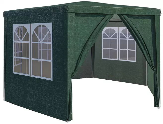 Cort Pavilion Hexagonal cu Diametru 4m 6 Pereti Laterali Usa si ...