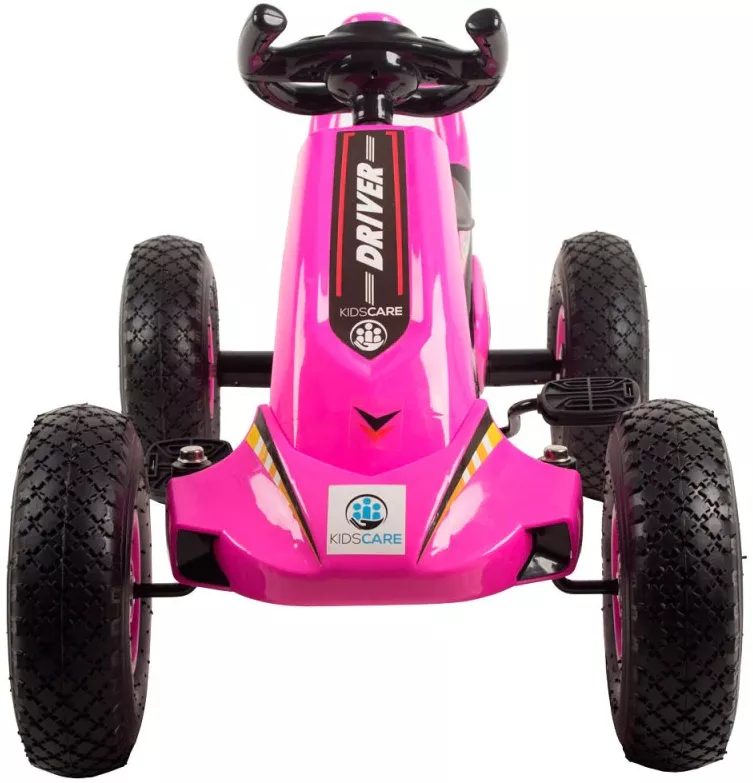 Kart cu pedale si roti gonflabile Driver Kidscare Roz kc_d01_roz - cel.ro
