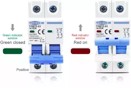 Mini intrerupator solar 2P DC 1000V 25A DC MCB pentru sistem ...