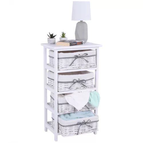 Comoda 4 cosuri alb antichizat RUBY 4 tk-0000105543 - cel.ro