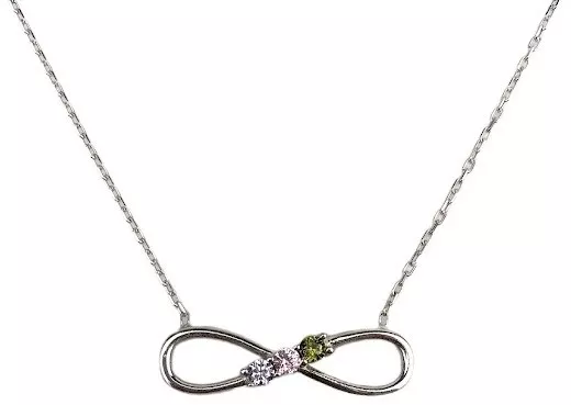 Colier Argint 925 Infinit cu Trei Zirconii Multicolore 40 cm 103214 ...