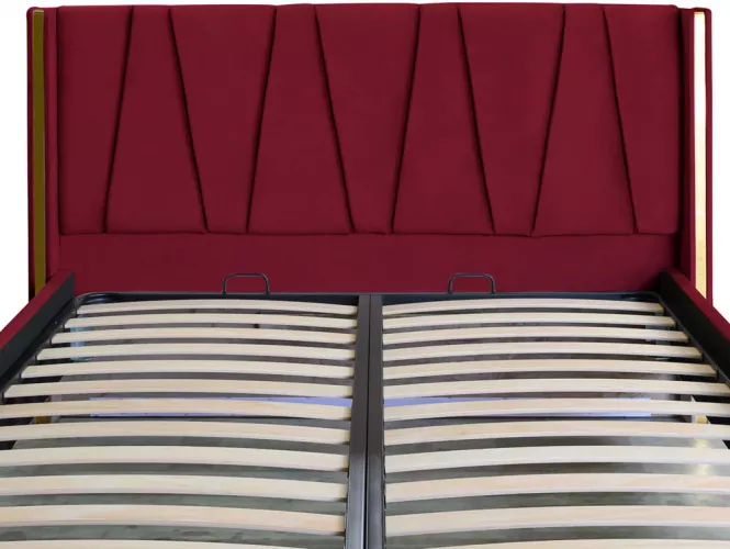 Pat dublu tapitat model Montana cu picioare aurii dimensiune 160/200 cm ...