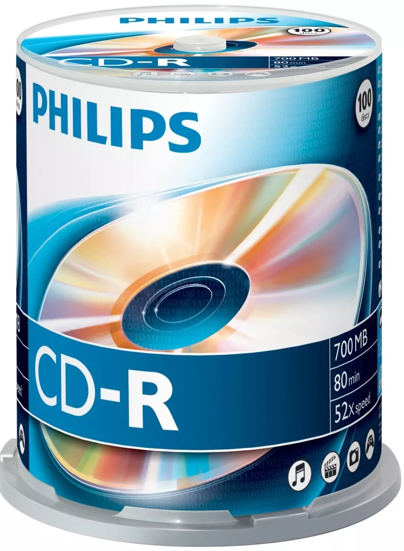 Cd-r 700mb-80min 100 Buc. Spindle 52x Philips w4j1_2149318 - cel.ro
