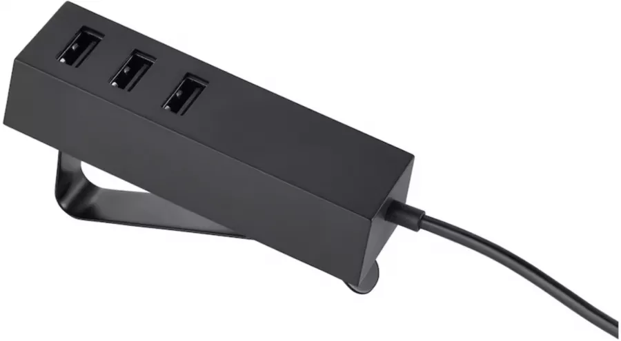 Hub USB cu clema de fixare pe blat 3 porturi cablu lung de 2m si ...