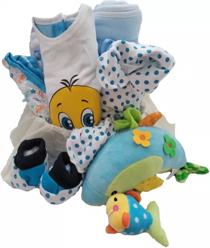 Set cadou Handmade Minis Boutique balena bleu 0-3 luni 1l4_916 - cel.ro