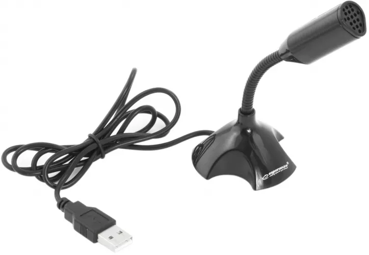 Microfon pentru PC si laptop cu USB lungime cablu 1m negru ea5a ...