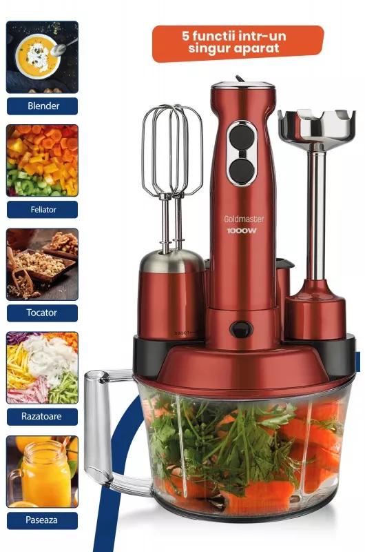 Robot de bucatarie Goldmaster Elenamax GM-7239VK Putere 1000W GM-7239VK - cel.ro