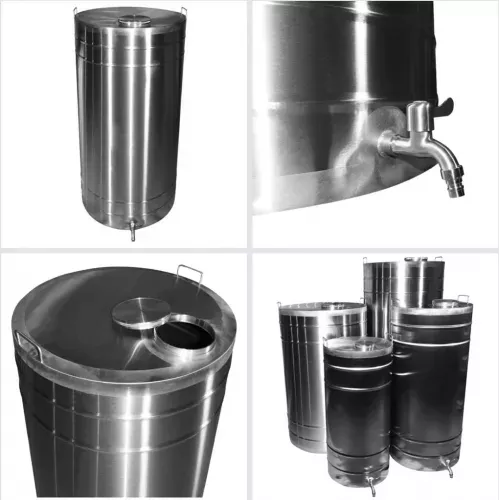 Butoi inox alimentar 100 litri cu dop filet si canea inox b100 - cel.ro