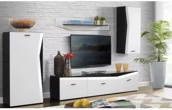 Set mobilier living Ray 180cm lungime 100cm inaltime 42cm latime alb ...