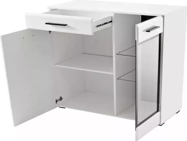 Comoda alba 150cm lungime 43cm latime 86cm inaltime 1307M - cel.ro