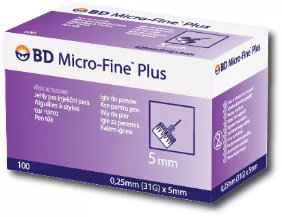 BD MicroFine Plus - Ace pentru pen insulina 5mm x 0 25mm 31G - SET ...