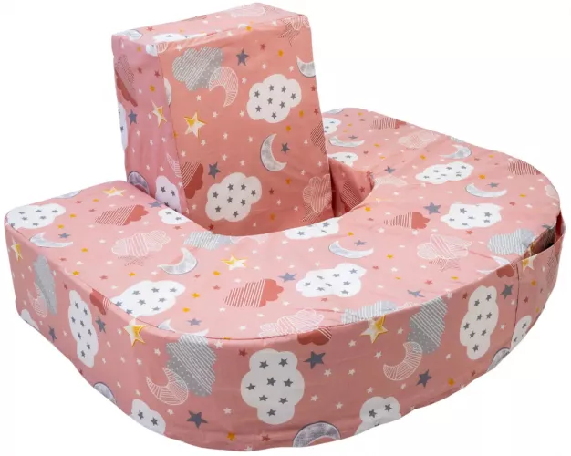 Perne pentru alaptat gemeni cu spatar norisori roz JB-PAGS-NR - cel.ro