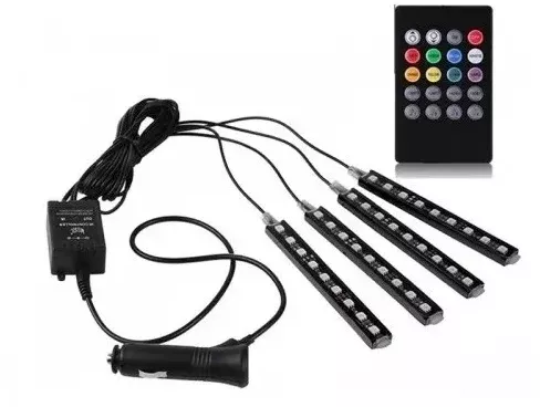 Sistem iluminare auto interior 9 LED RGB cu telecomanda 10106695 - cel.ro