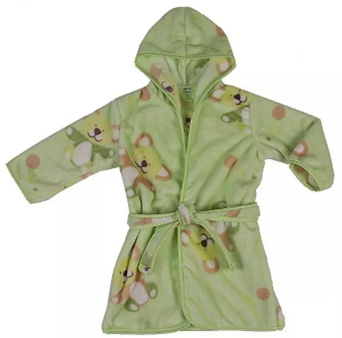 Halat de baie pentru copii Velur Fleece 606V1-116 Verde 606V1-116