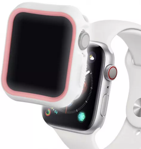 Carcasa Devia pentru Watch Case Apple Watch 4 44mm alb cu roz dvdsw44pk ...