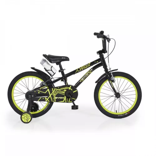 Bicicleta cu roti ajutatoare Byox Pixy Black 18 inch rotund